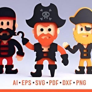 Pirates Bundle 3D Layered Cut Files | SVG Paper Craft Template for ...