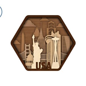 America Independence Day Laser Cut File – 3D Layered Standing Design ...