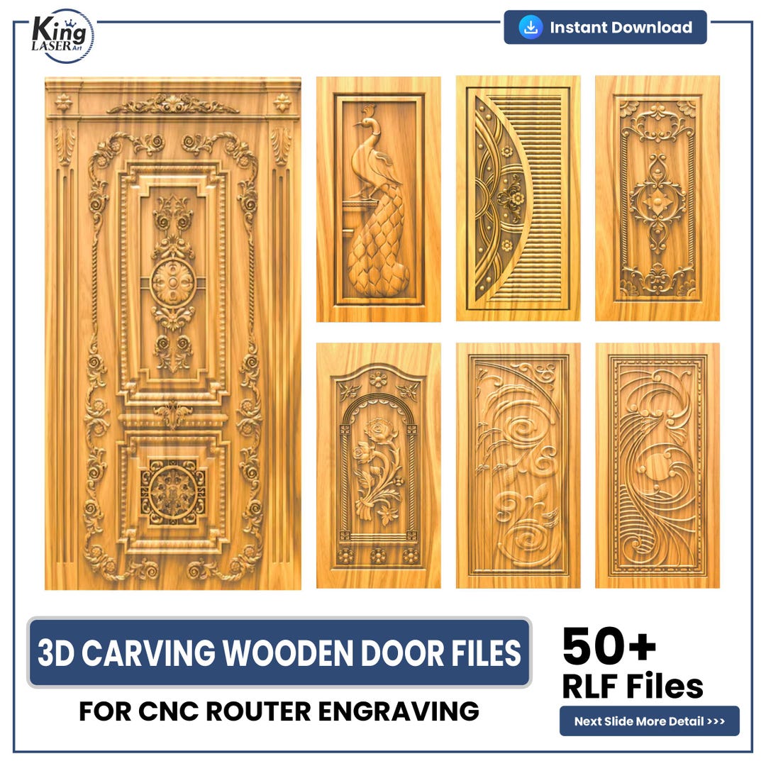 CNC Engraving Files for Wooden Doors - 50+ Artcam Designs, RLF Format ...