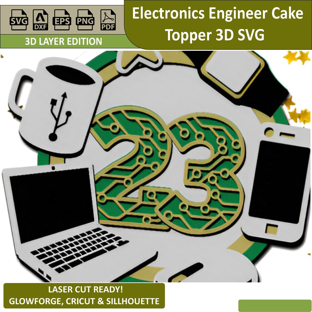 Electronics Engineer Cake Topper 3D SVG L 3D Laser Cut File - Etsy