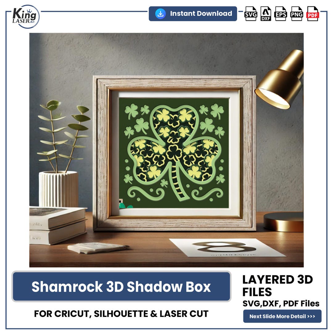 Shamrock 3D Shadow Box SVG , 3D Mandala Paper Craft for Cricut ...