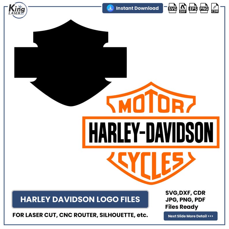 Harley Davidson SVG, DXF, PNG Logo for Laser Cut, Cnc Router ...