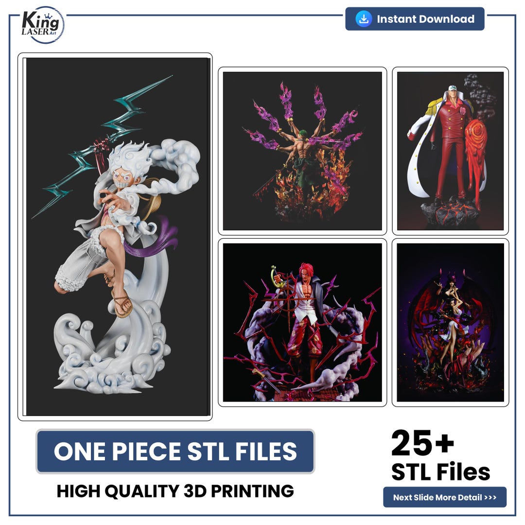 25+ One Piece STL Files for 3D Printers, Luffy, Zoro, Shanks & More ...
