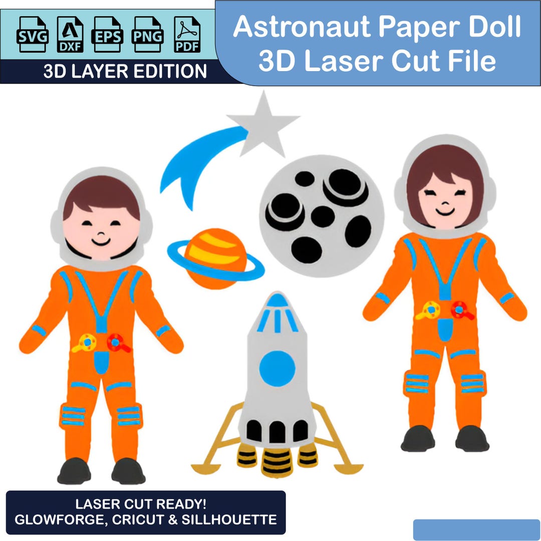 Astronaut Paper Doll Printable Set – Space Theme Kids Craft ...