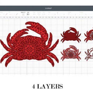 Crab Laser Cut File 4 Layer 3D Mandala SVG for Cricut & Glowforge ...