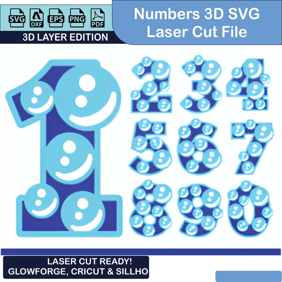 3D Numbers SVG Cut Files for Cricut & Silhouette | Digital Math Crafts ...