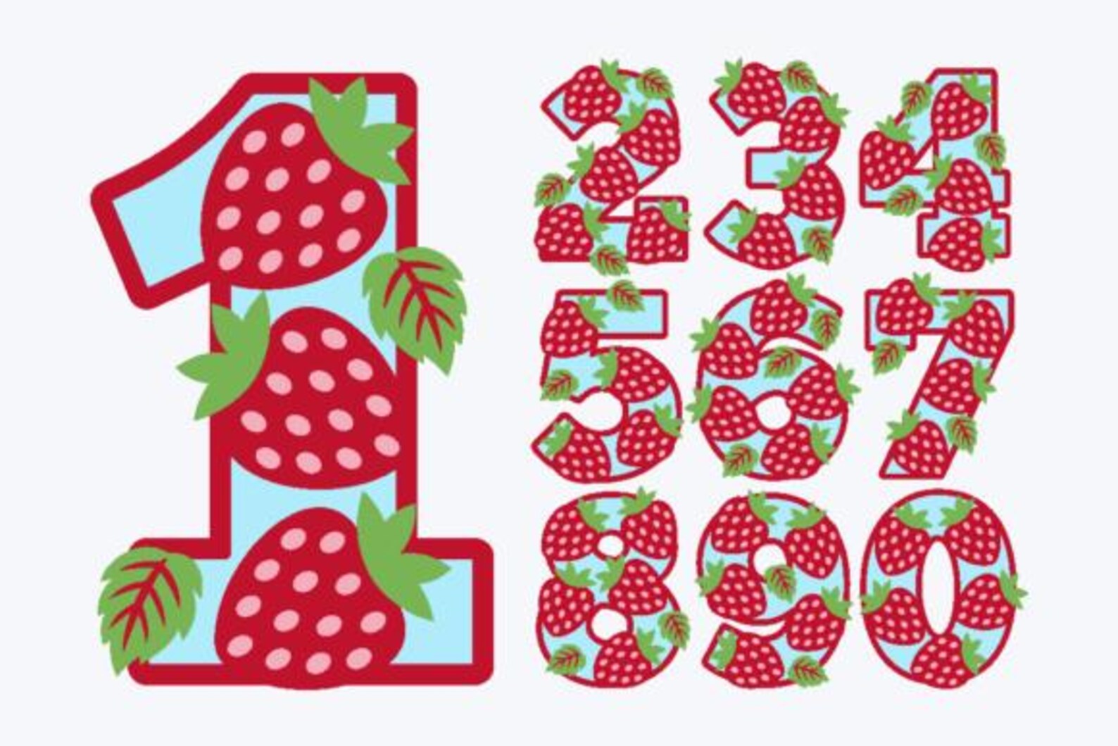 Strawberry Numbers 3D SVG Cut Files for Cricut & Silhouette | Cute ...