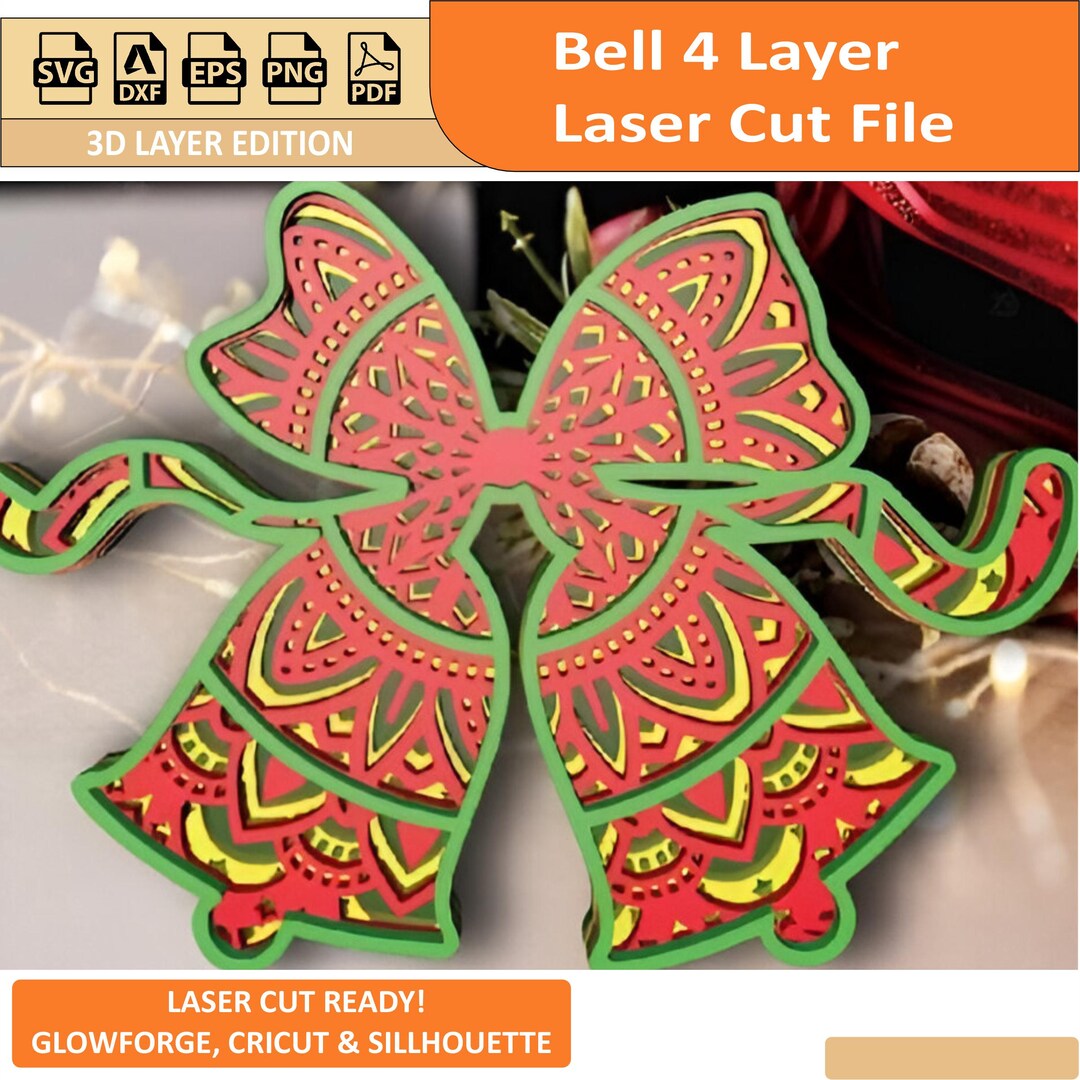 Laser Cut File Bell 4 Layer SVG Template for DIY Crafts, 3D Layered ...