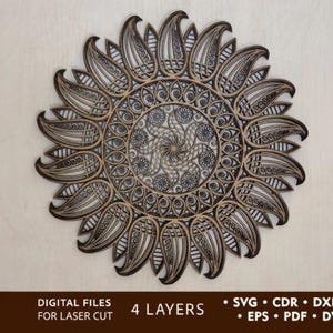 Cricut SVG File Multilayer Sun Design - Laser Cut & Cricut Compatible ...