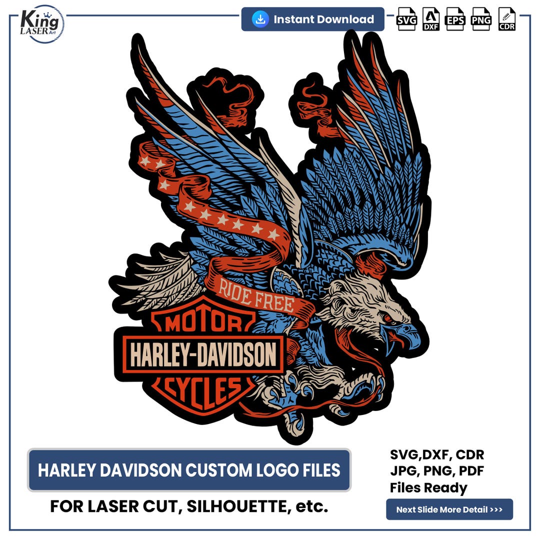 Harley Davidson Custom Logo SVG, DXF, PNG for Laser Cut , Cnc Router ...