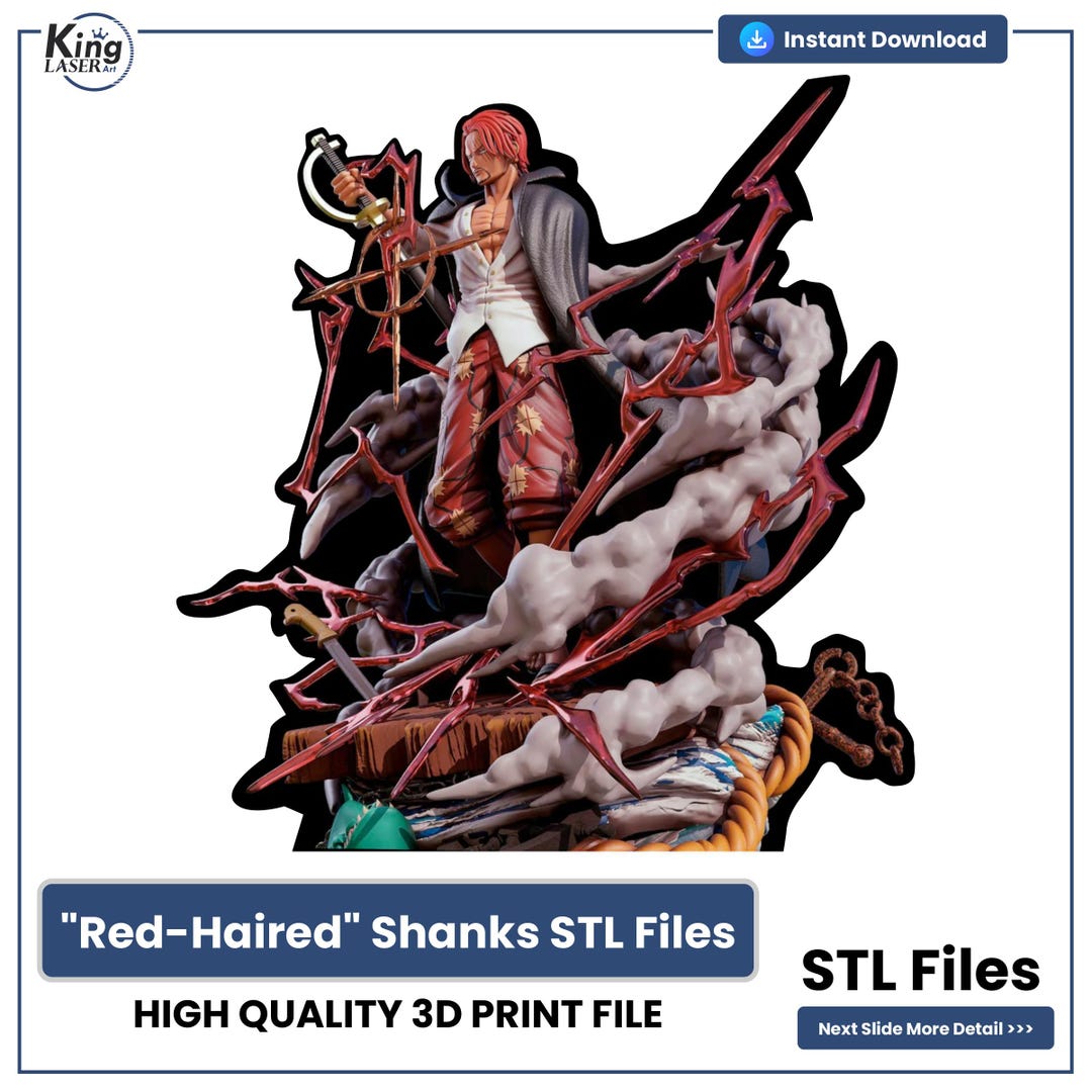 Shanks Figarland 3D STL Files for 3D Printing | One Piece High Quality ...