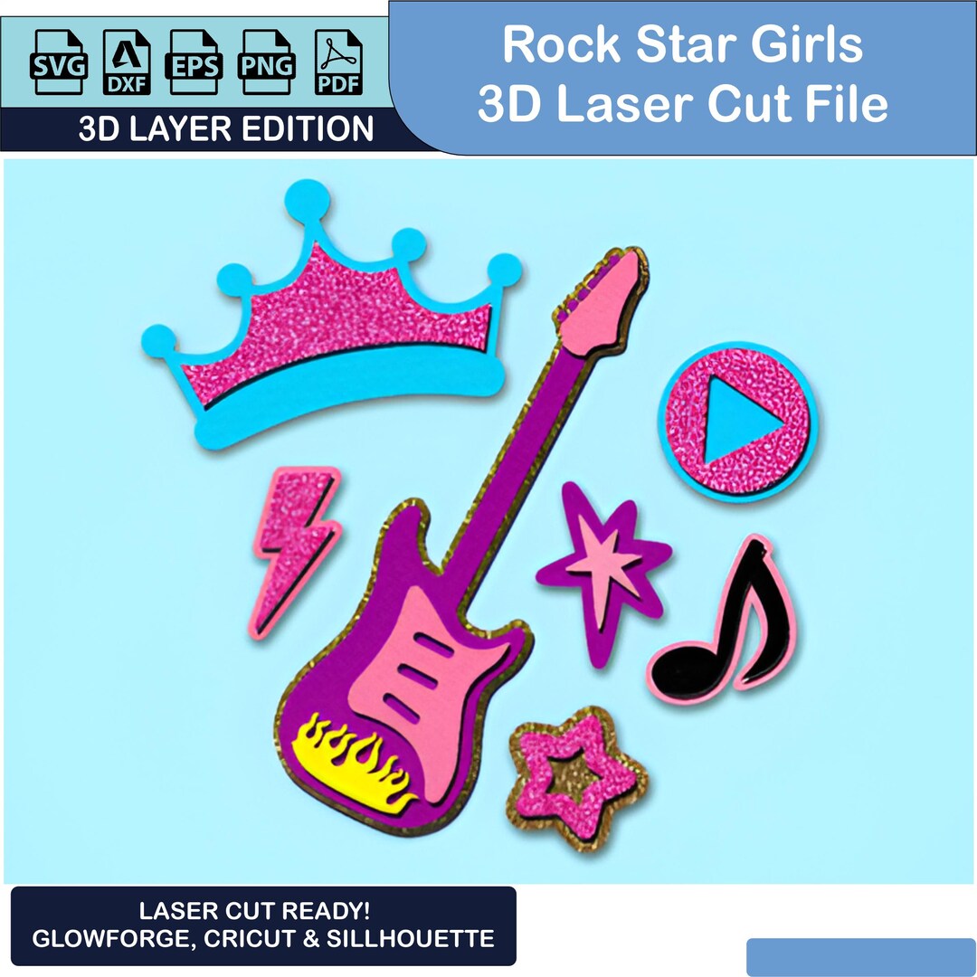 Rock Star Girls Wall Art Print, Inspirational Music Bedroom Decor for ...