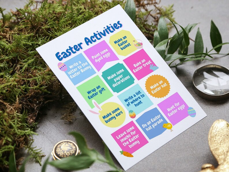 Easter Activity List | Printable Easter Games for Kids - Etsy