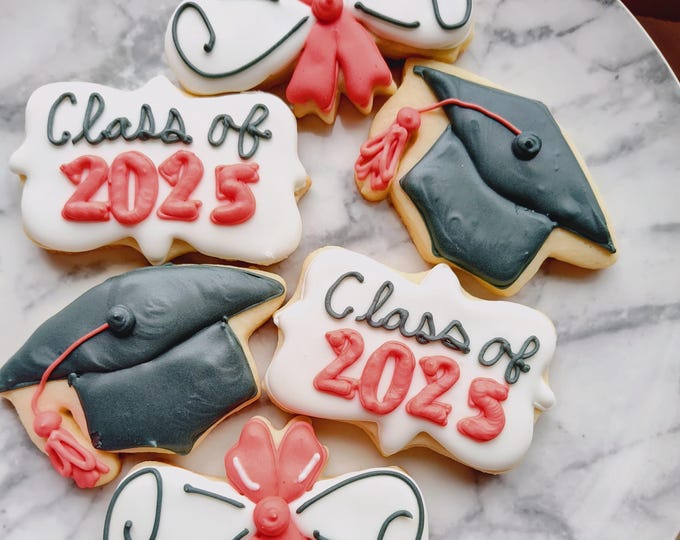 Classic Sugar Cookies - Dozen Graduation Cookies for 2025 Celebrations ...