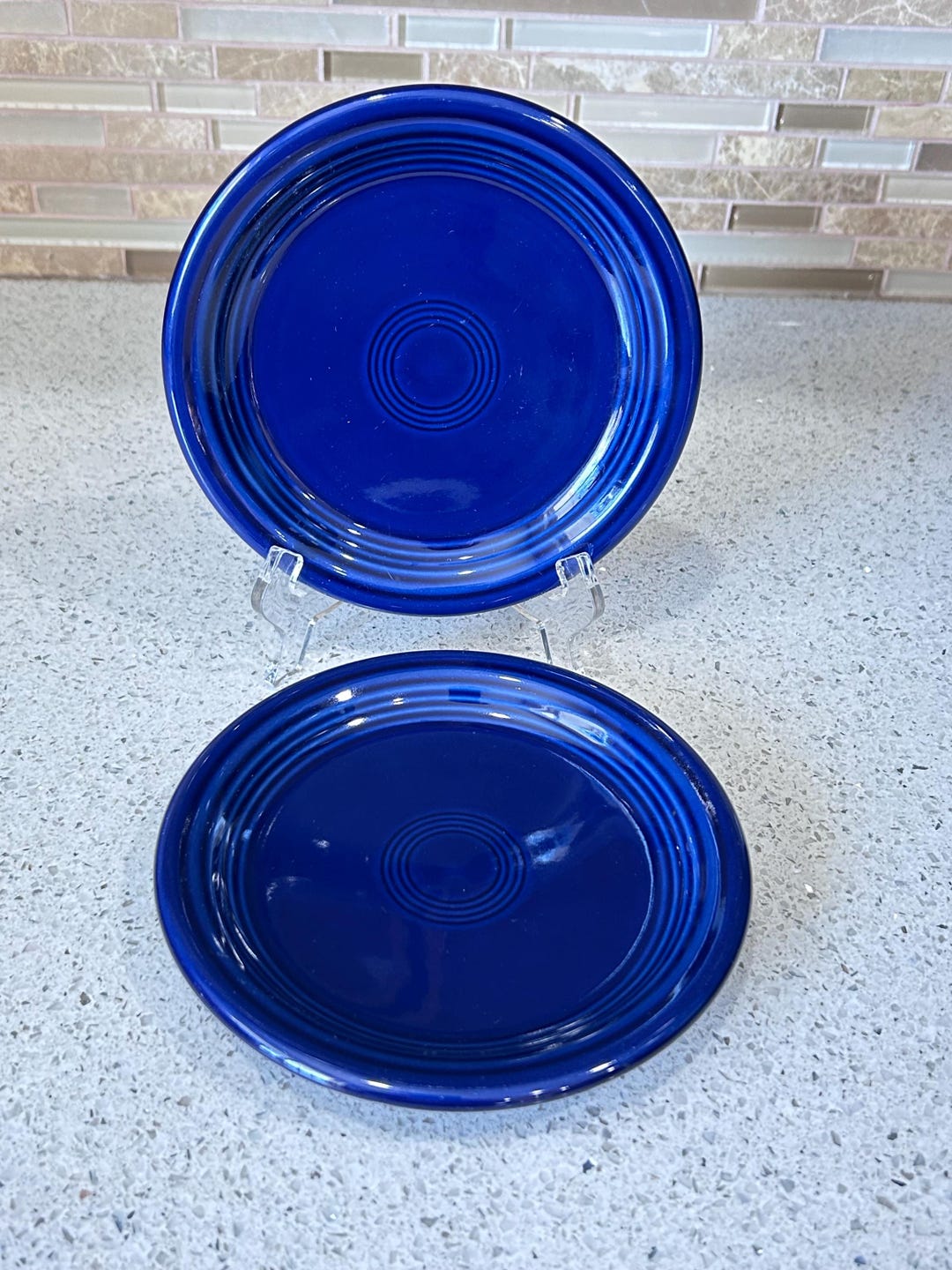 Set of Two Fiestaware 6.5” Cobalt Appetizer Bistro Plates Retired Color ...