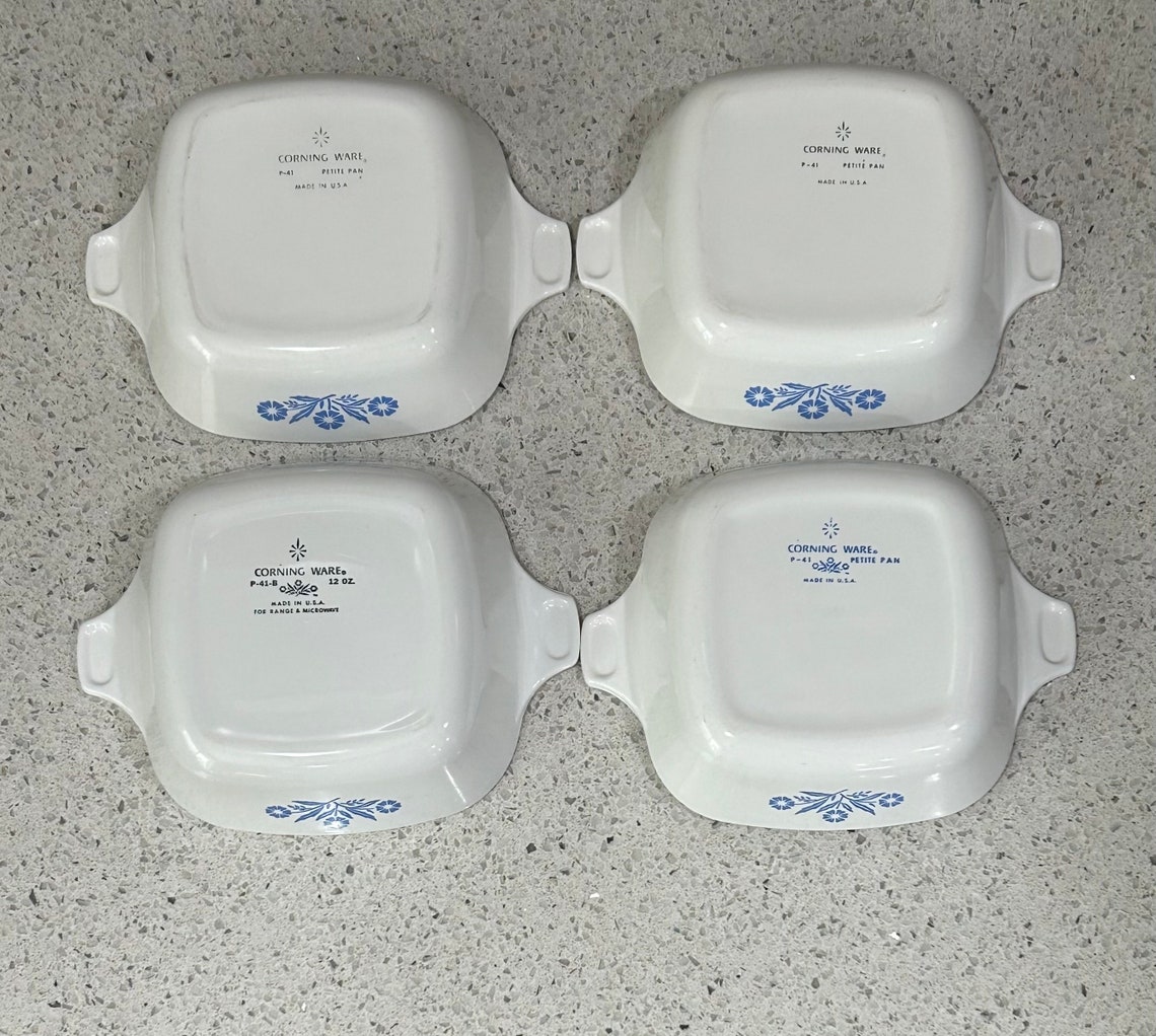 Set of Four Vintage Corningware Blue Cornflower Petite Pans P-41-B - Etsy