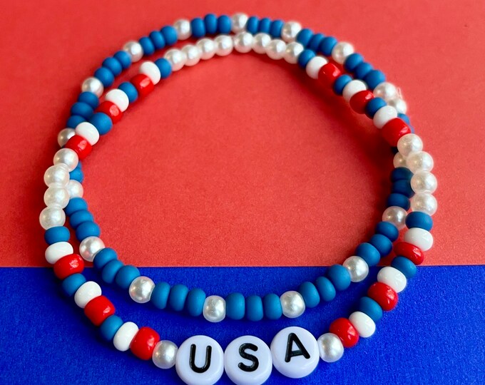 Personalized Friendship Bracelets for 4th of July, Customized Bracelets ...