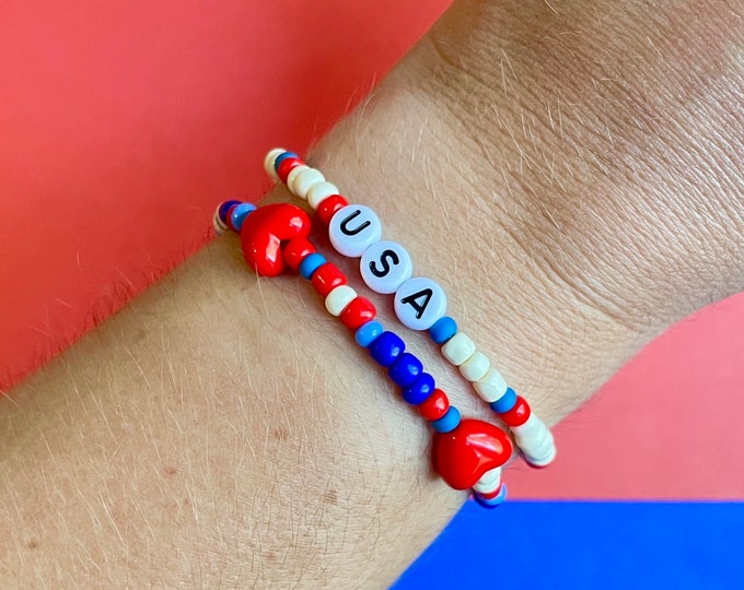 Personalized Friendship Bracelets for 4th of July, Customized Bracelets ...