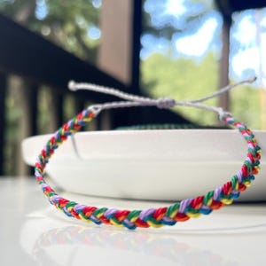 Rainbow Wax Cord Bracelet Waterproof Cord Multistrand Bracelet ...