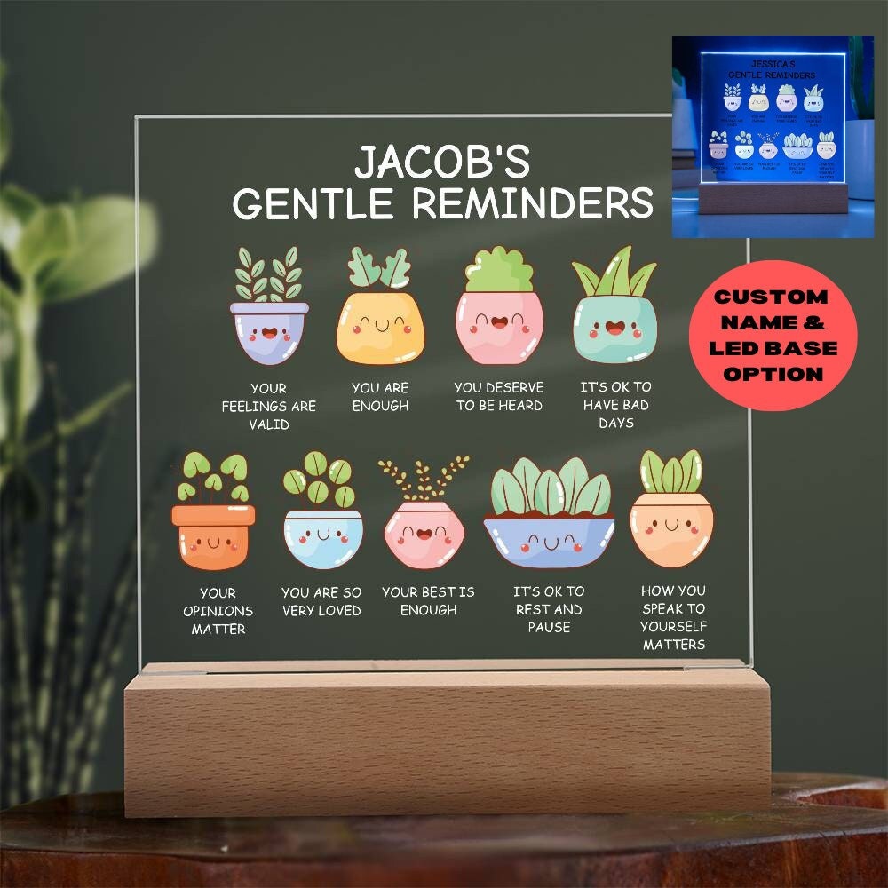 Personalized Gentle Reminders Gift Positive Affirmations Plaque, Mental ...