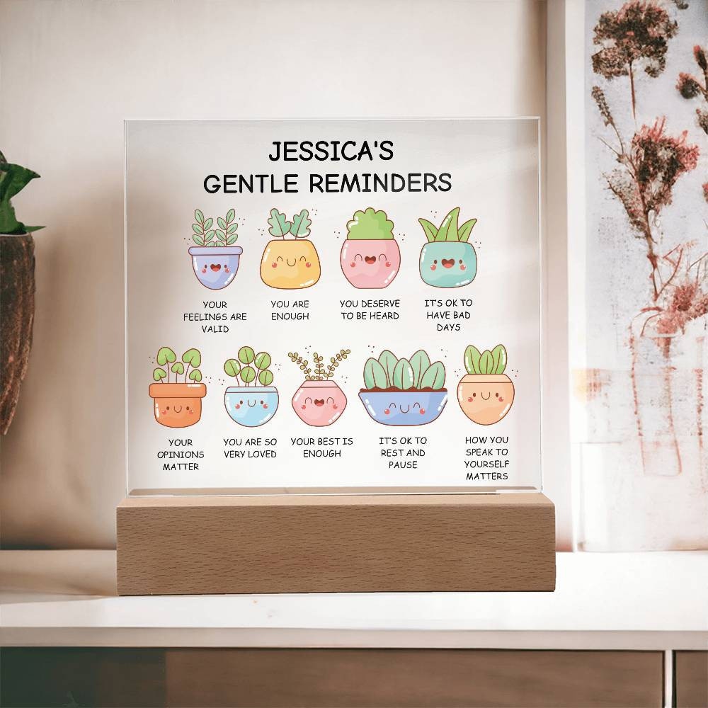 Personalized Gentle Reminders Gift Positive Affirmations Plaque, Mental ...