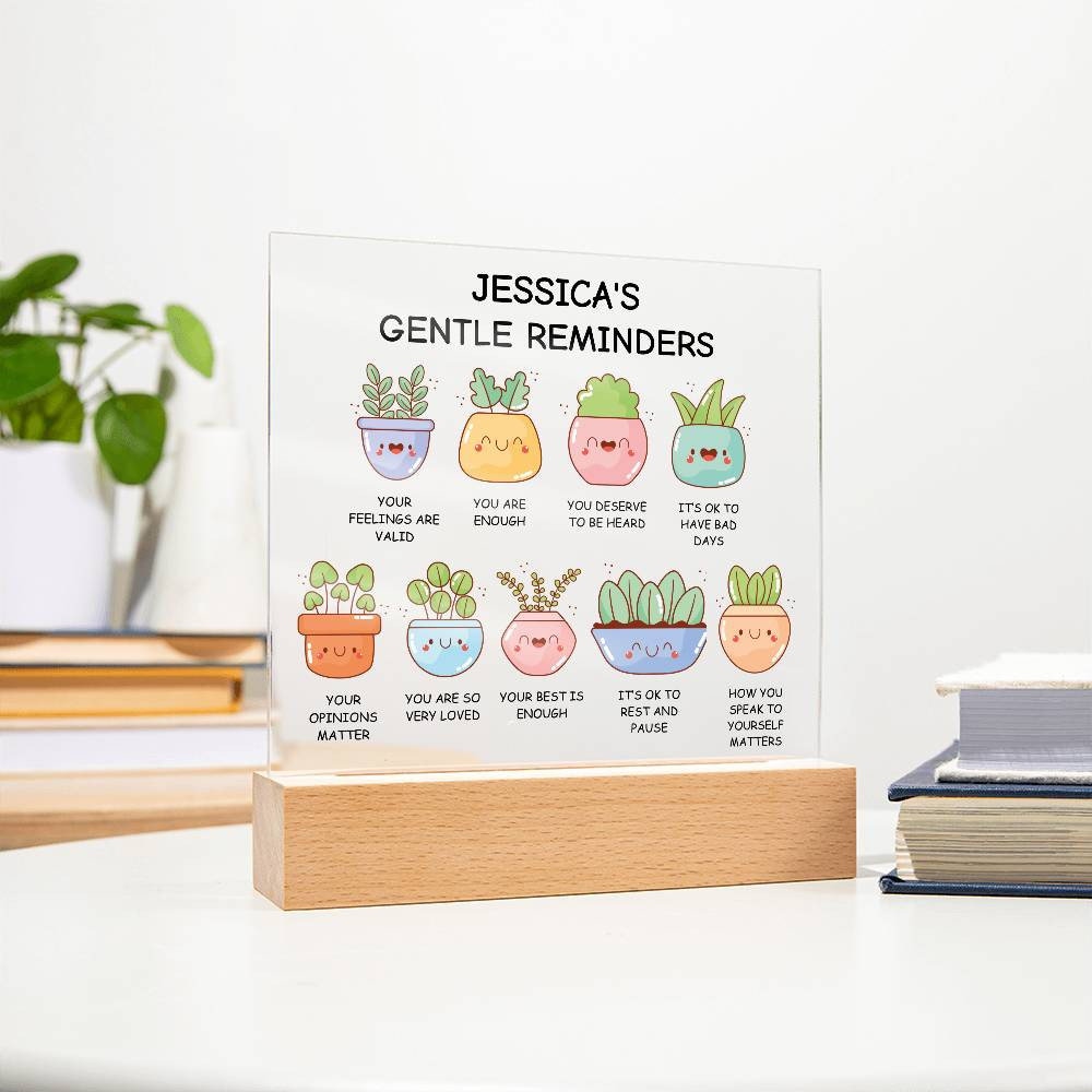 Personalized Gentle Reminders Gift Positive Affirmations Plaque, Mental ...