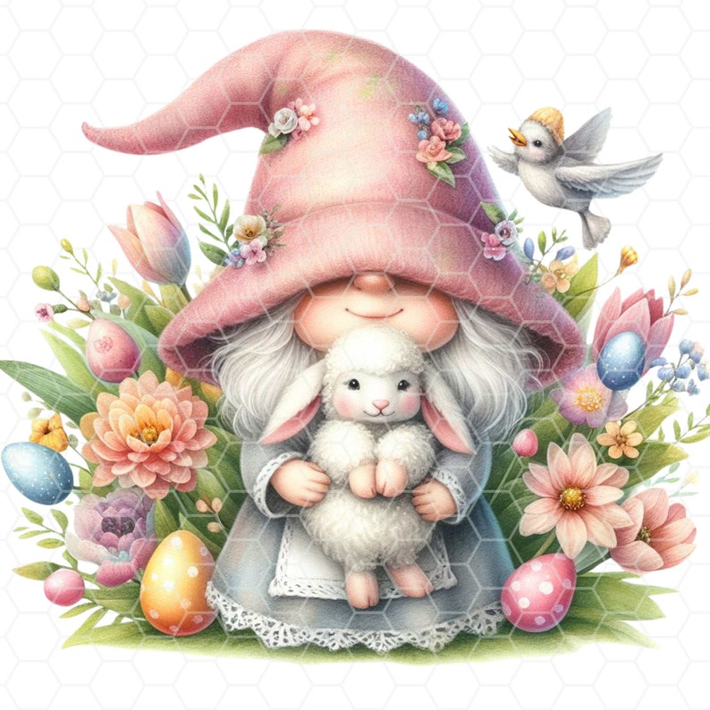 12 Spring Easter Gnomes Clipart Bundle, Cute Characters, Spring Gnomes ...