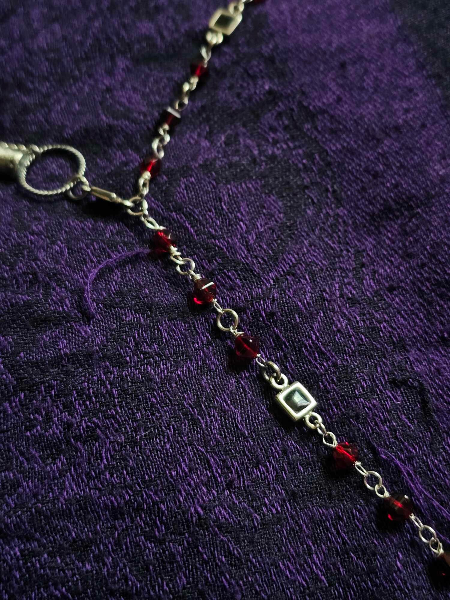 Vampire Fang Rosary Coyote Tooth , Garnet Sterling Silver .925 - Etsy