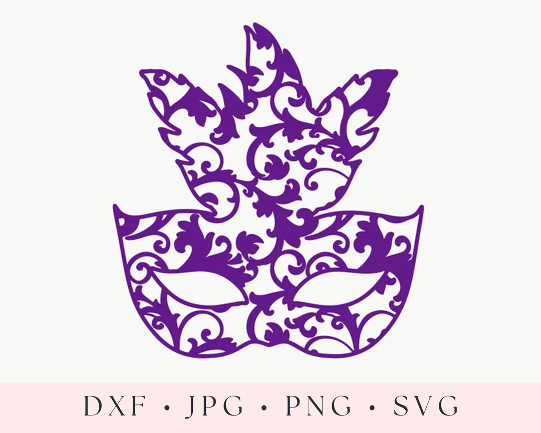 Mardi Gras Swirl Mask SVG Cut File, Silhouette, Cricut, Masquerade Mask ...