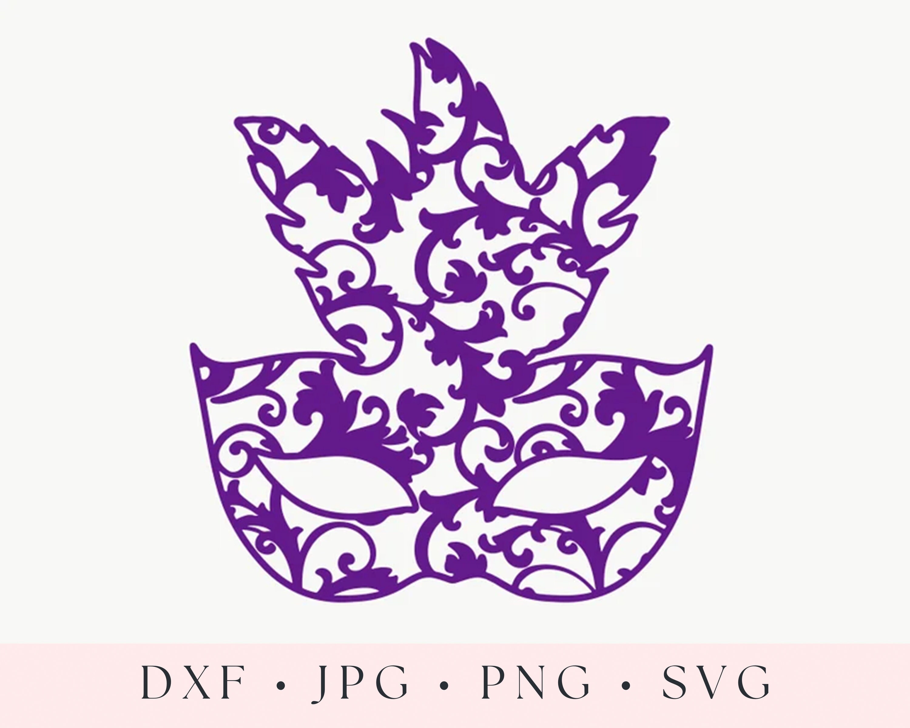 Mardi Gras Swirl Mask SVG Cut File, Silhouette, Cricut, Masquerade Mask ...