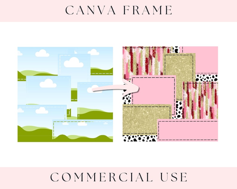 Hand Drawn Patchwork Background Canva Frame, Sublimation, Digital Paper, Make Your Own, Custom ...