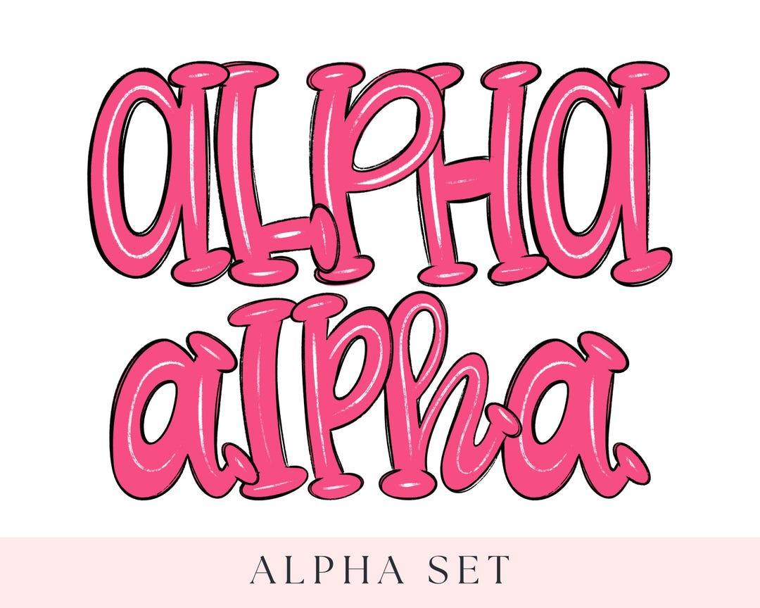 Hand Drawn Alpha Doodle Set, Lined Alphabet, PNG Letters, DTF Design ...