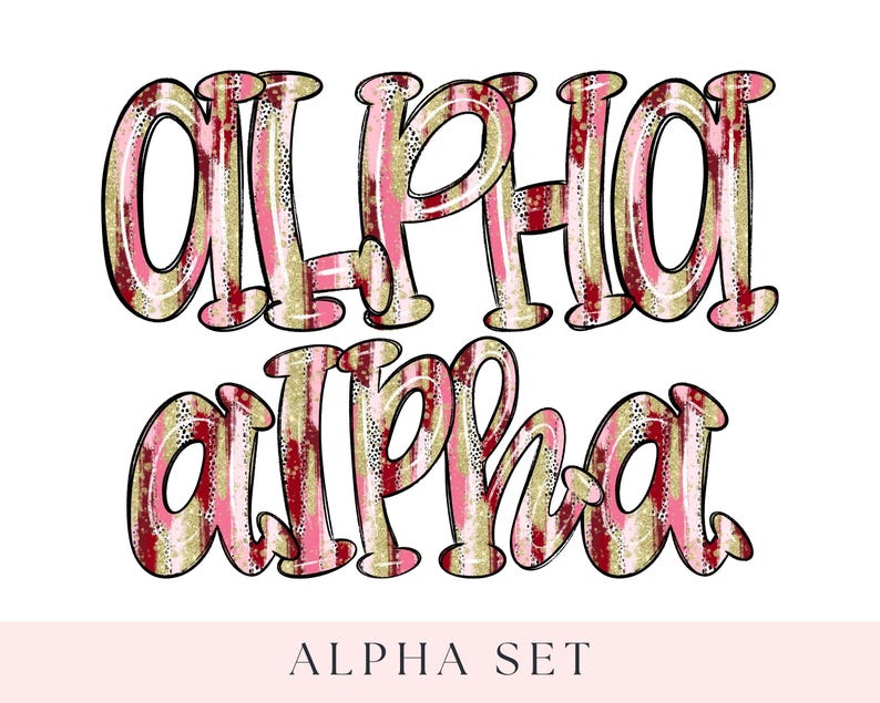 Hand Drawn Paint Brush Stroke Alpha Doodle Set, Lined Alphabet, PNG ...