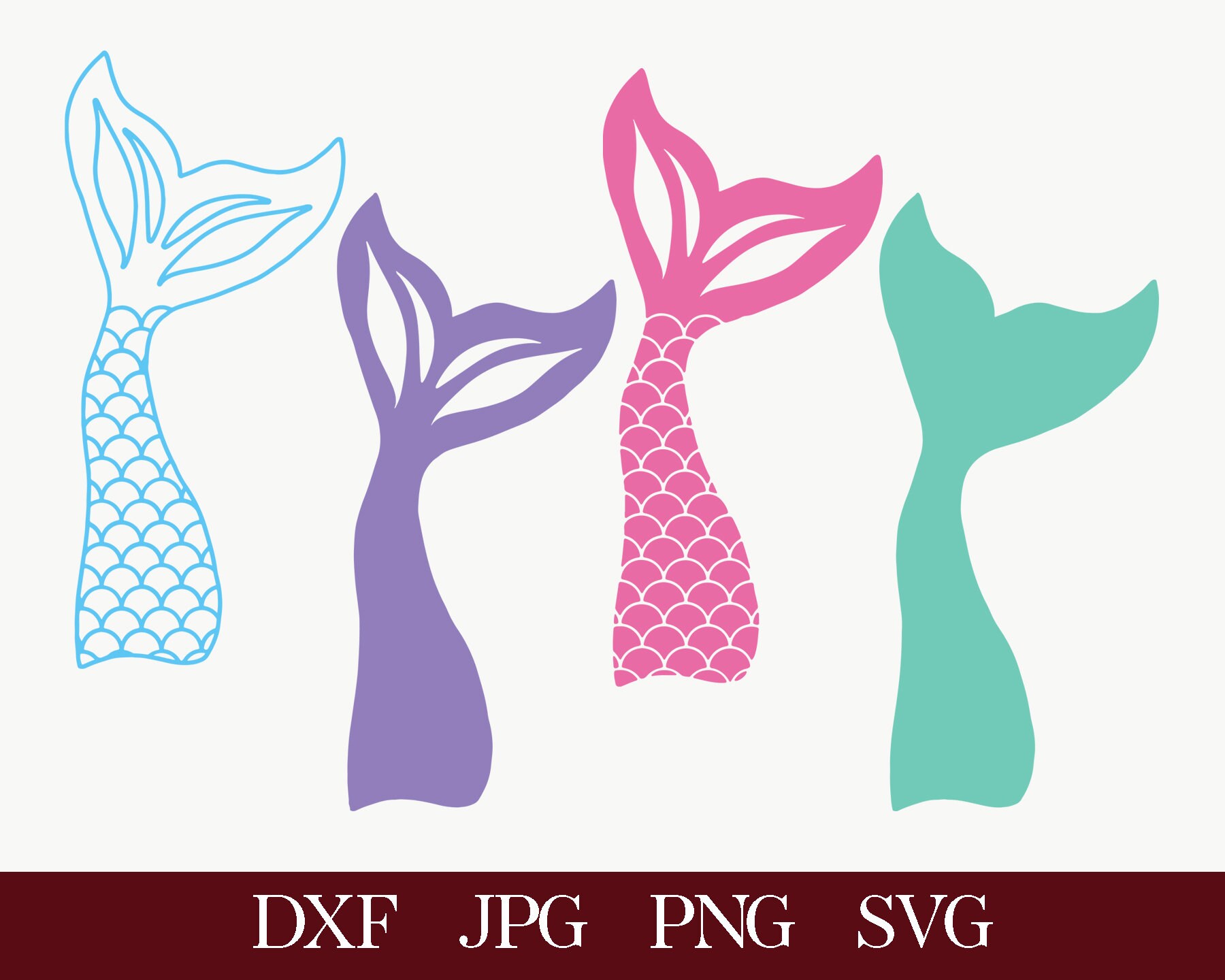 Cola de sirena SVG silueta Cricut verano PNG imágenes - Etsy España