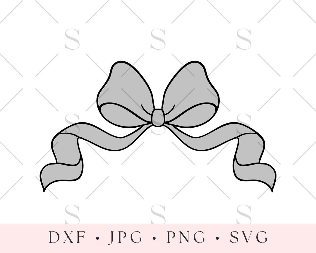 Coquette Bow SVG, Silhouette, Cricut, Girly PNG, Preppy Clipart, Hand ...