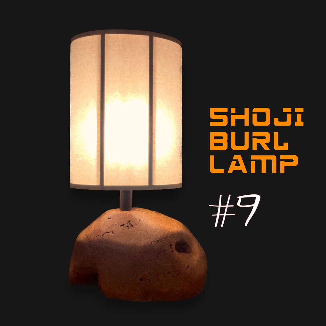 Shoji Burl Lamp 9 Bulwark Natural Light Sculpture Handcrafted Wooden ...