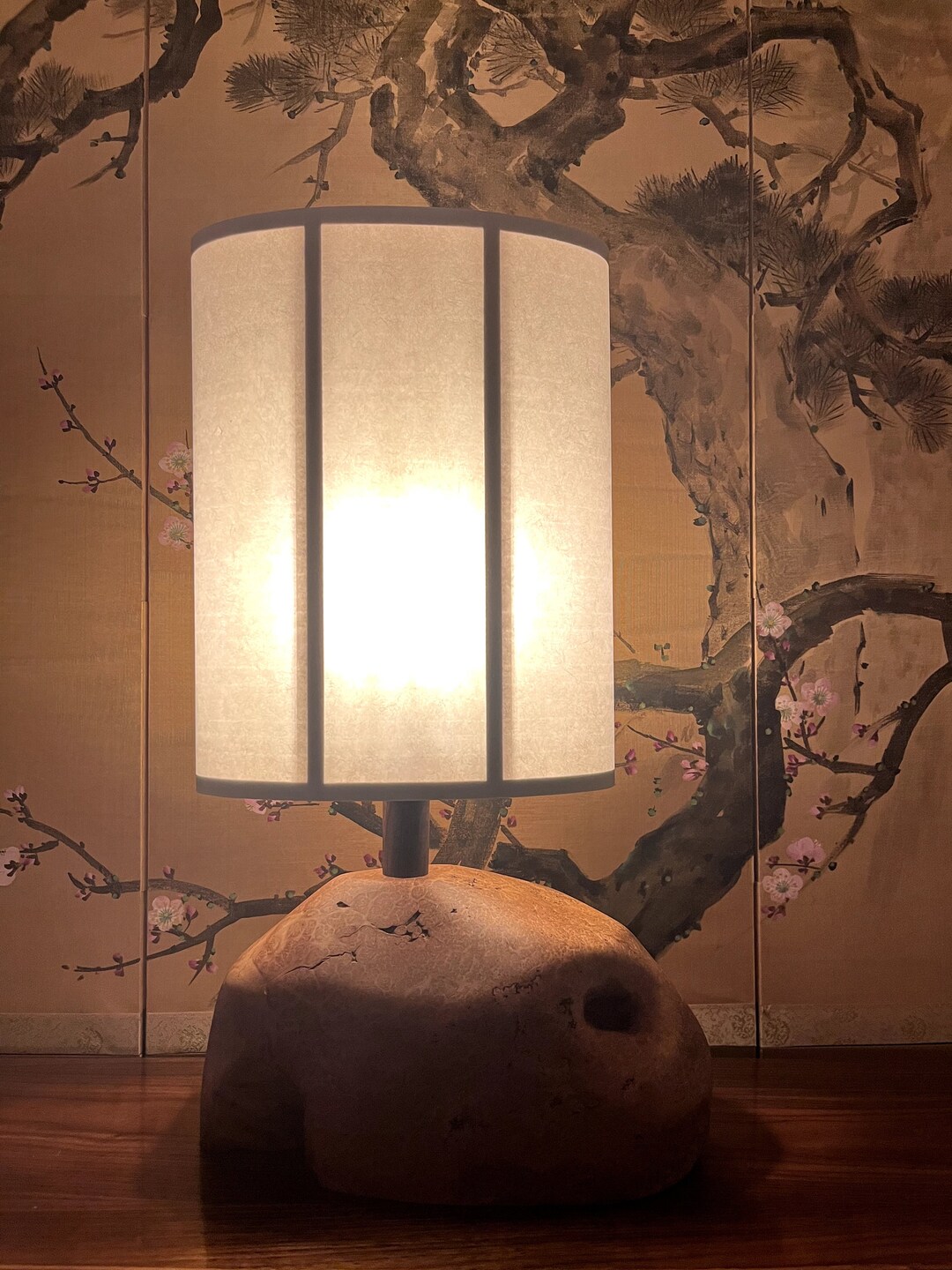 Japanese Burl Lamp 9 Bulwark Natural Light Sculpture Handcrafted Wooden ...