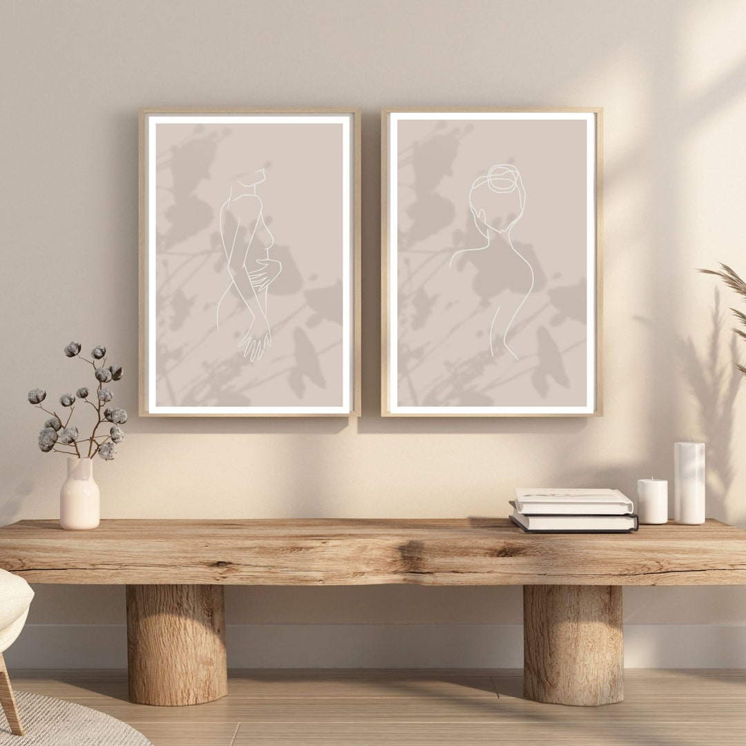 Elegant Minimal Body Line Girls Gift Idea Digital Wall Art - Etsy