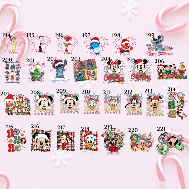 Mickey Christmas Cookie DTF, Disney Gang Sheet - Etsy