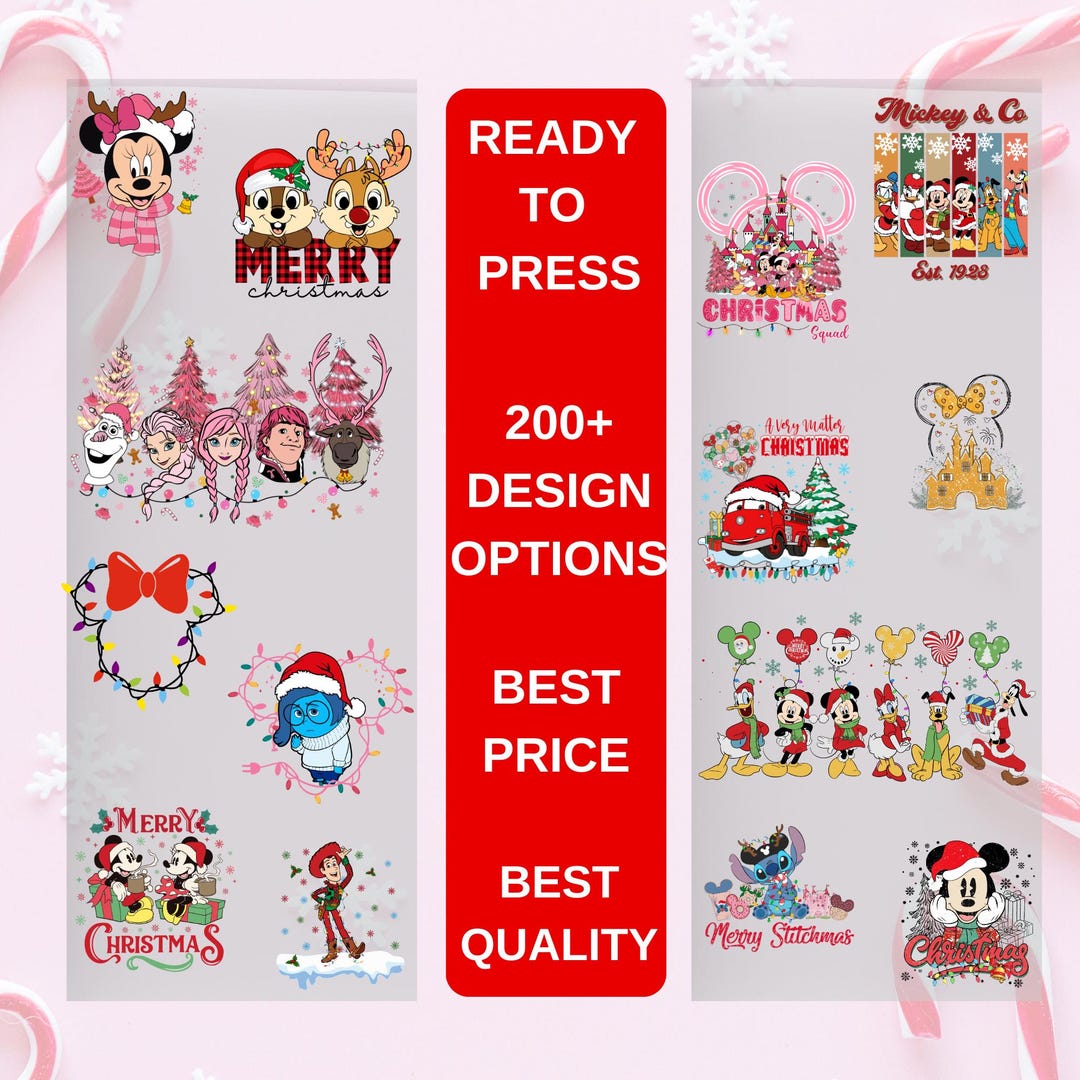 Disney Christmas Dtf Gang Sheet, Disney Christmas Ready to Press ...
