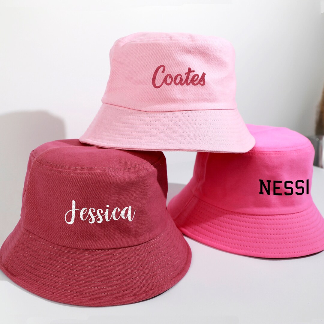 Personalized Embroidered Bucket Hat Monogram Text Bucket Hat Custom Hat ...
