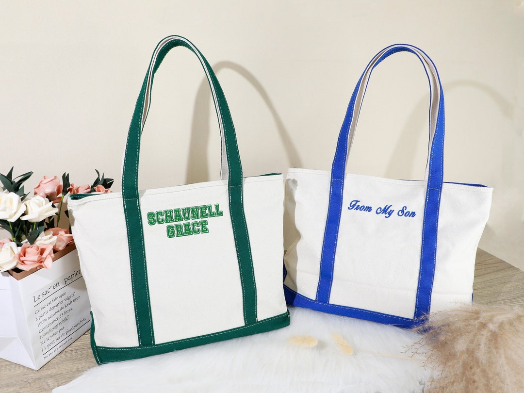 Design Your Tote Bags, Personalized Boat Tote,custom Embroidered Name ...