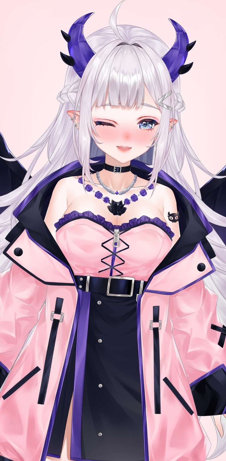 Live2d Premade Vtuber Model : a Demon Girl Vtuber Model FULLY RIGGED Ready to Use Youtube Twitch ...