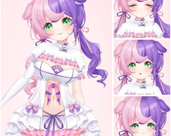 Live2d Premade Vtuber Model : White Haired Female - Commercial FULLY RIGGED - Ready to Use ...