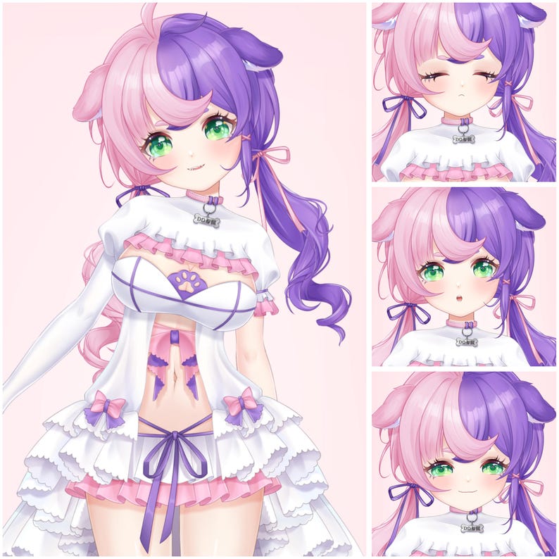 Live2d Premade Vtuber Model : Cute Puppy Female - Commercial FULLY RIGGED - Ready to Use ...