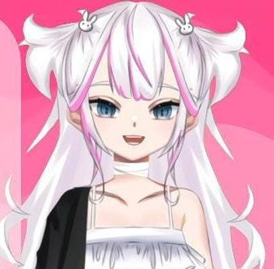 Live2d Premade Vtuber Model : White Haired Female - Commercial FULLY ...