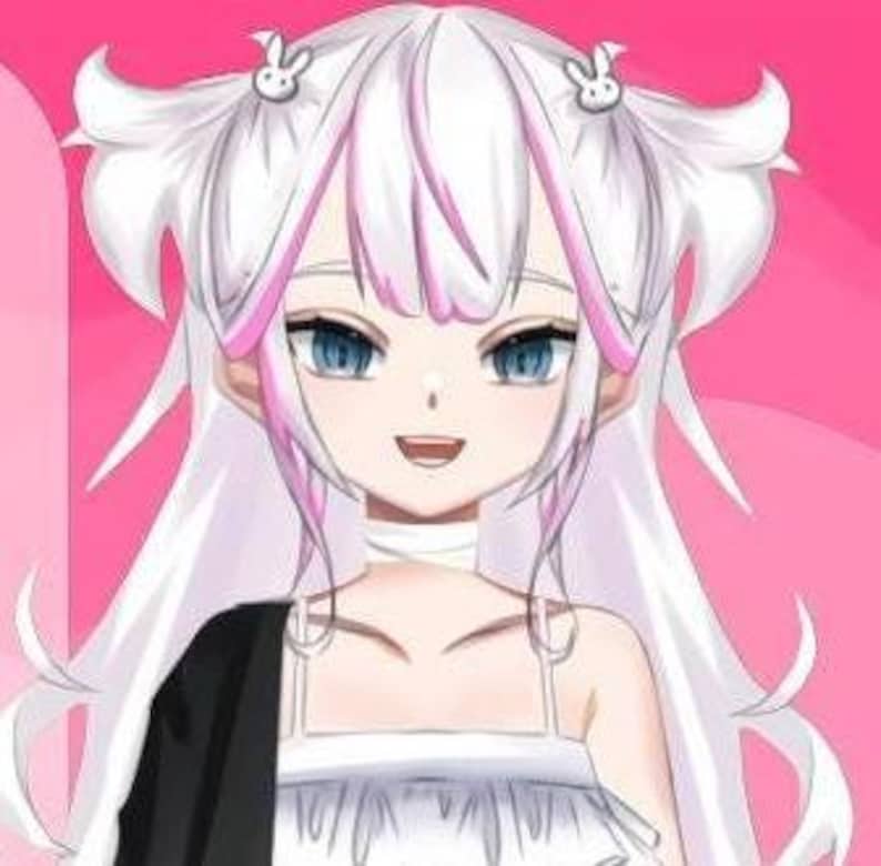 Live2d Premade Vtuber Model : White Haired Female - Commercial FULLY ...