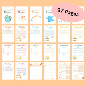 ADHD Planner for Kids, Digital Printable Planner, Children's Planner ...