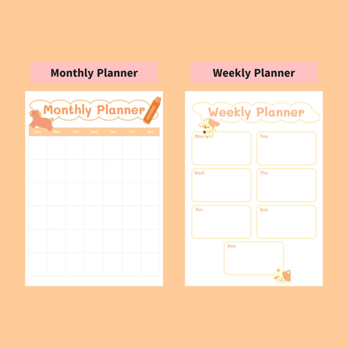 ADHD Planner for Kids, Digital Printable Planner, Children's Planner ...