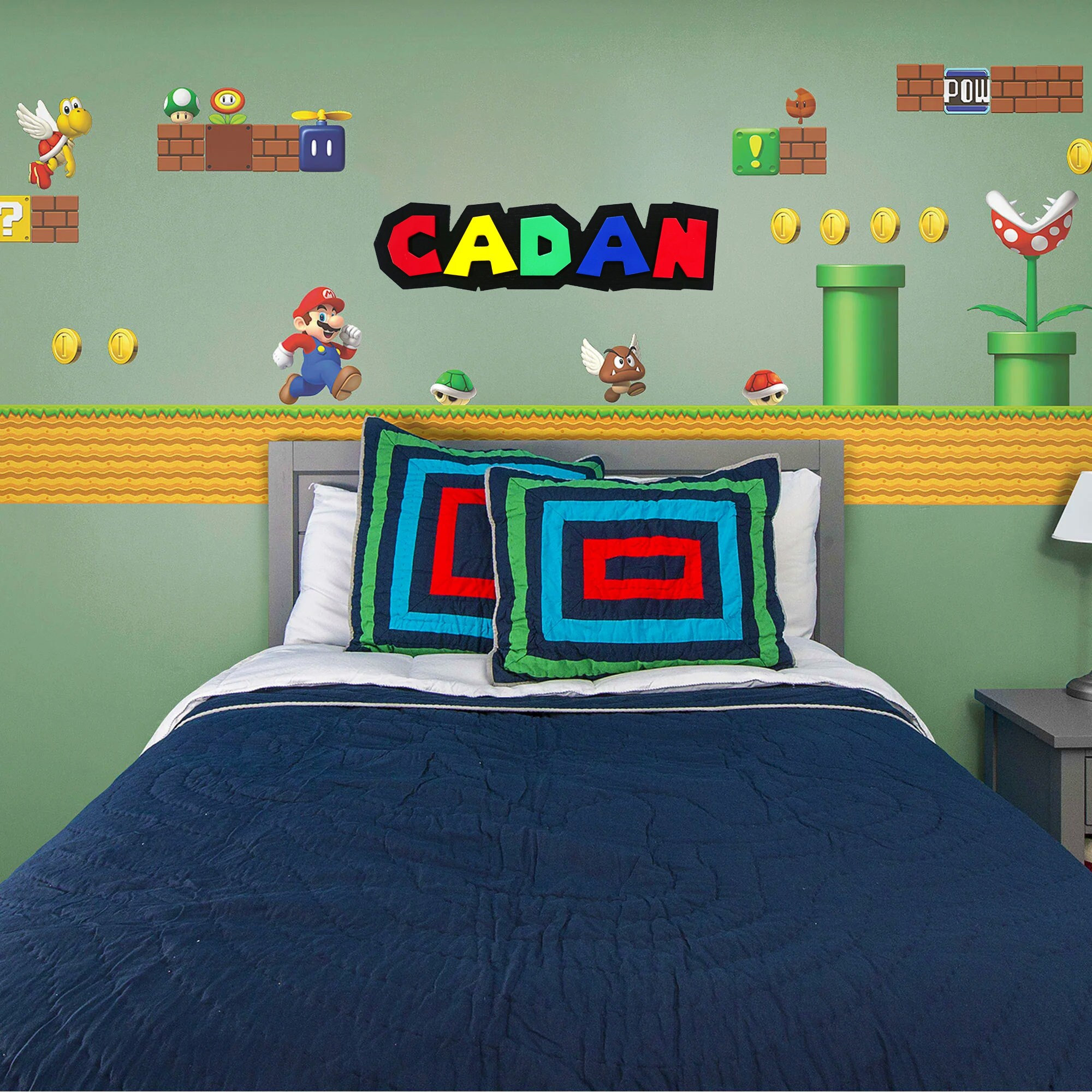 Personalized Super Mario Wall Sign: Perfect Room Decoration for Mario ...